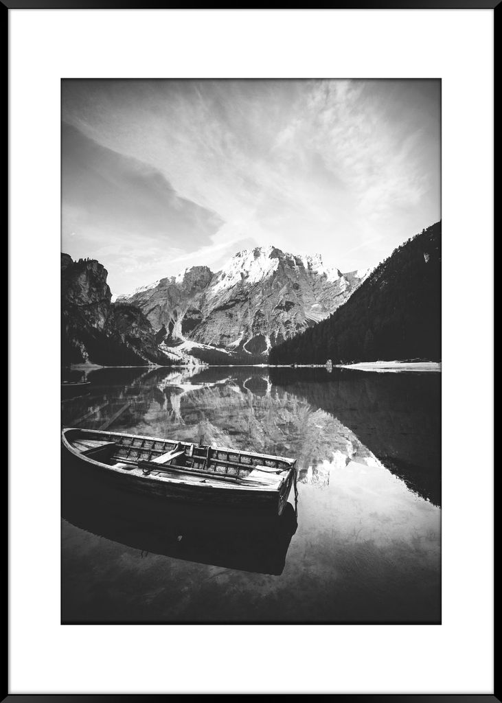 Falikép 50x70 cm, fekete-fehér tájkép - BARQUE - ️ Időtálló design ...